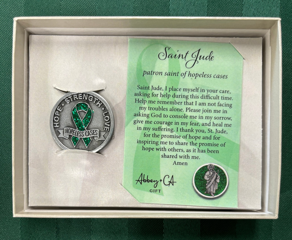 St. Jude Green Pocket Token in Gift Box – Celtic Cove Catholic Bookstore