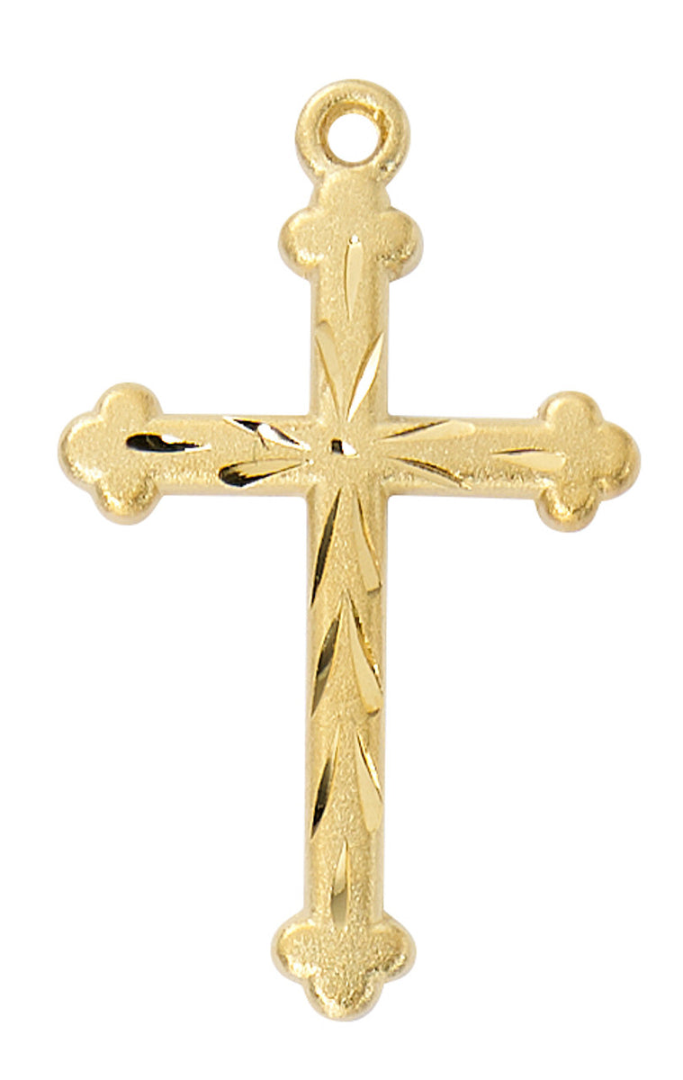 GOLD ETCHED BRITE CROSS – Celtic Cove Catholic Bookstore