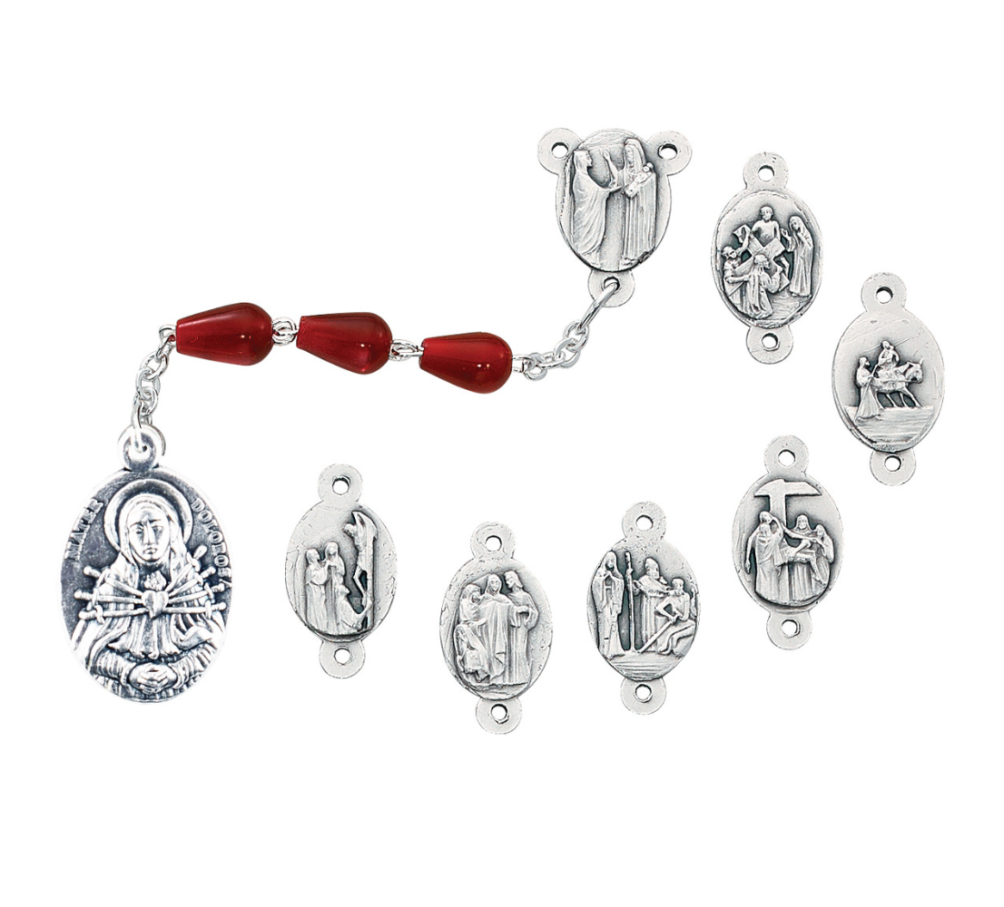 Red Teardrop Seven Sorrows Chaplet – Celtic Cove Catholic Bookstore