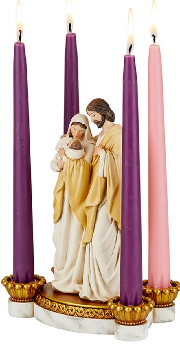 Holy Family Advent Candleholder – Celtic Cove Catholic Bookstore