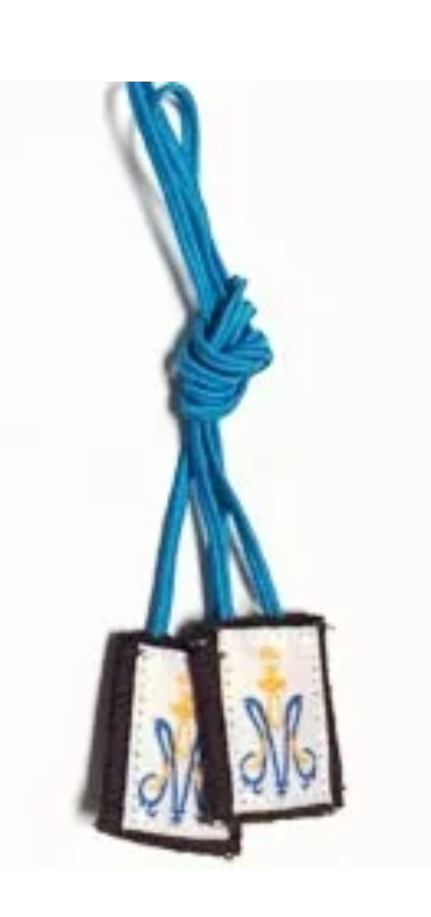 Children's Brown Scapular With Blue Cord – Celtic Cove Catholic Bookstore