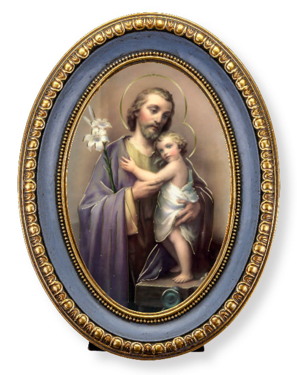 Oval Gold-Leaf Framed Saint Joseph Print – Celtic Cove Catholic Bookstore