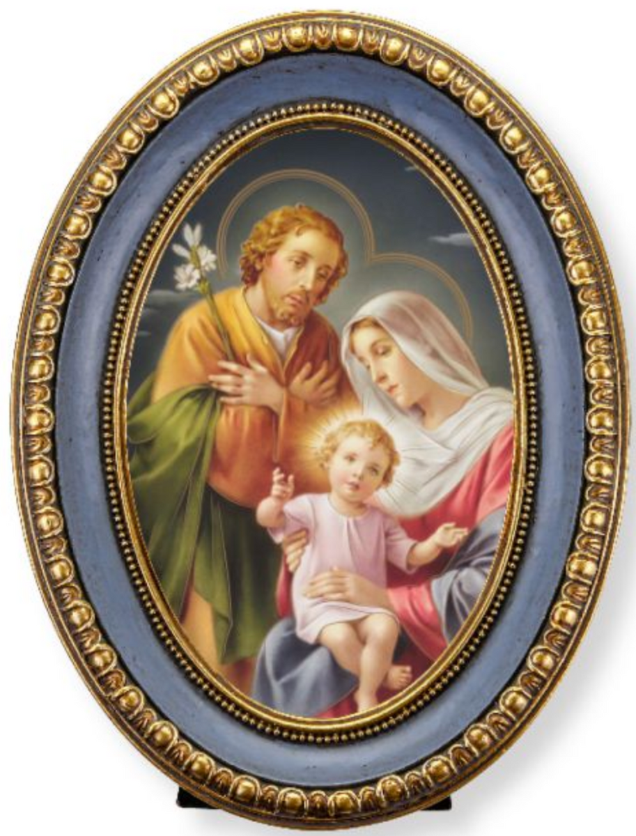 Oval Gold-Leaf Frame with a Holy Family Print – Celtic Cove Catholic ...