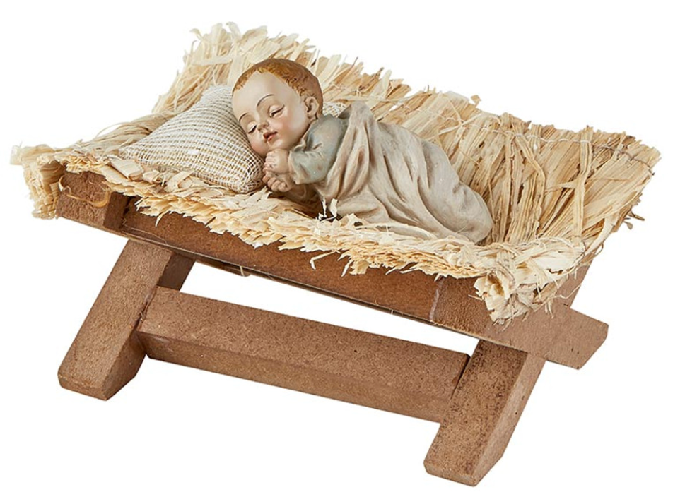 Sleeping Infant Jesus in Manger - 4" – Celtic Cove Catholic Bookstore
