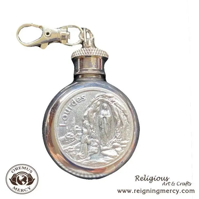 Our Lady of Lourdes Holy Water Flask – Celtic Cove Catholic Bookstore