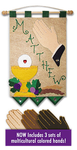 First Communion Banner Kit Praying Hands (Emerald Green accents ...