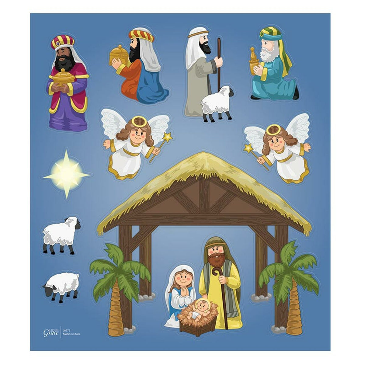 Jumbo 11-Piece Nativity Scene Sticker Set – Celtic Cove Catholic Bookstore