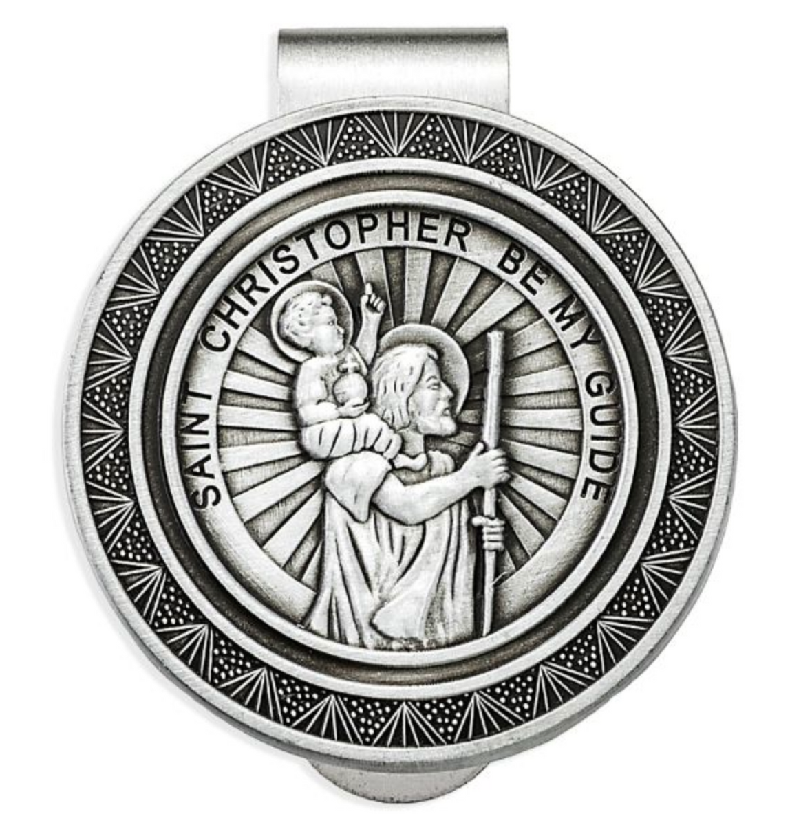 Round Saint Christopher Auto Visor Clip – Celtic Cove Catholic Bookstore