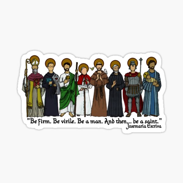 Be a Man. Be a Saint. Sticker – Celtic Cove Catholic Bookstore
